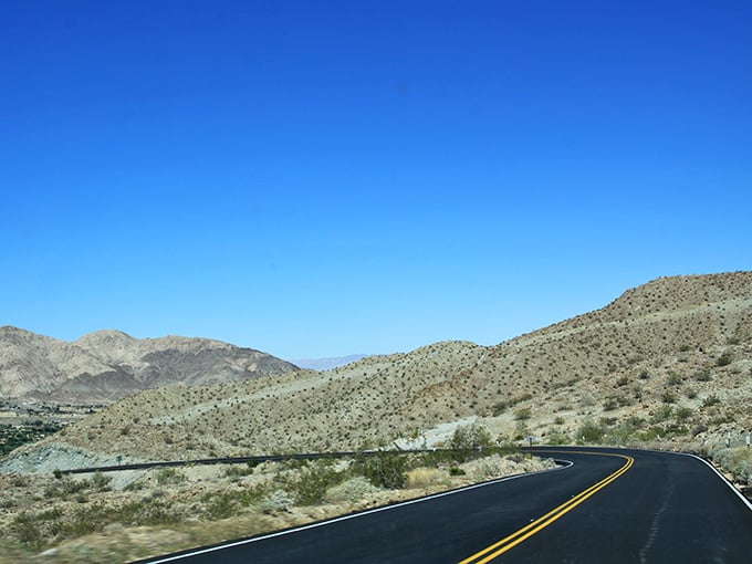 Desert terrain stretches endlessly, making you wonder if tumbleweeds actually roll or just pose dramatically.