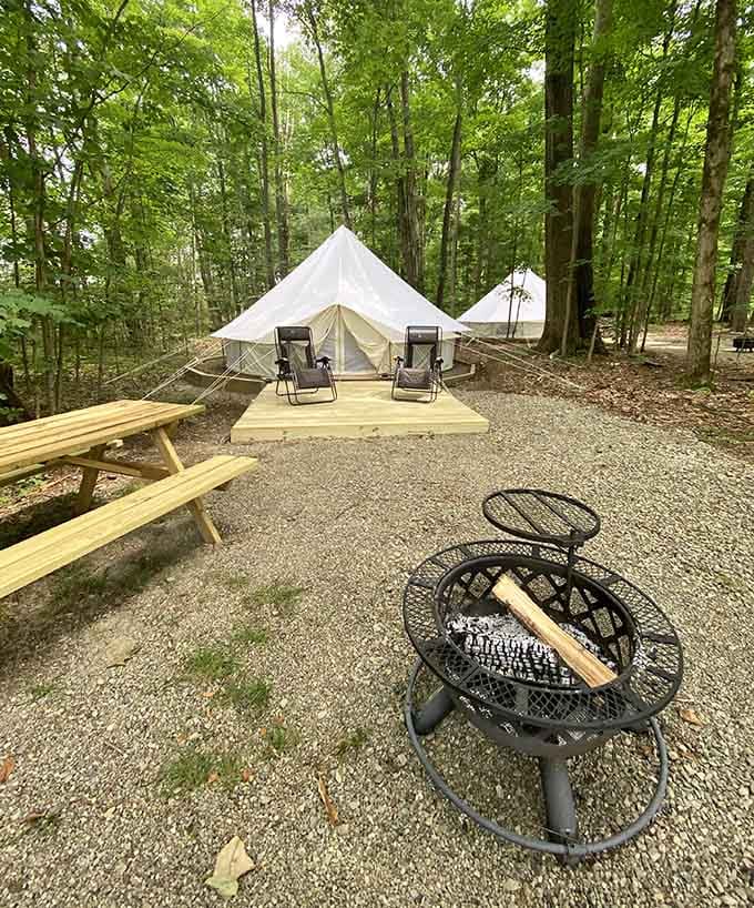 Glamping among ancient rocks combines outdoor adventure with actual comfort, because roughing it shouldn't mean suffering through it entirely.