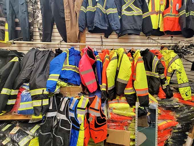 High-visibility safety gear in every shade of neon, because being seen is always in fashion on the job.