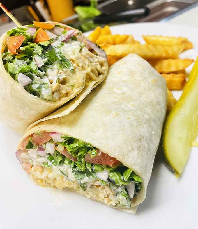 A Caesar wrap stuffed with fresh ingredients and served with fries&mdash;lunch just got a whole lot more interesting.