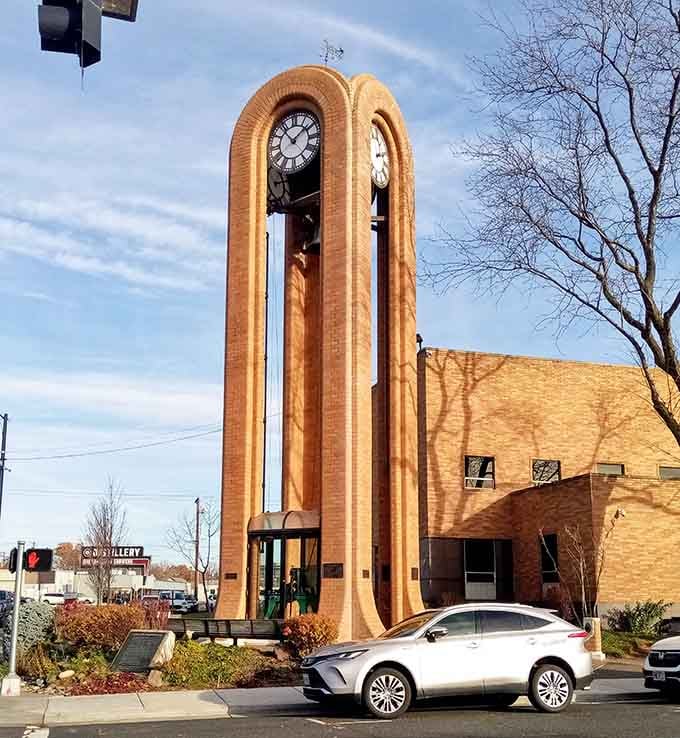 This clock tower stands as a beacon of punctuality in a world that's perpetually running late.