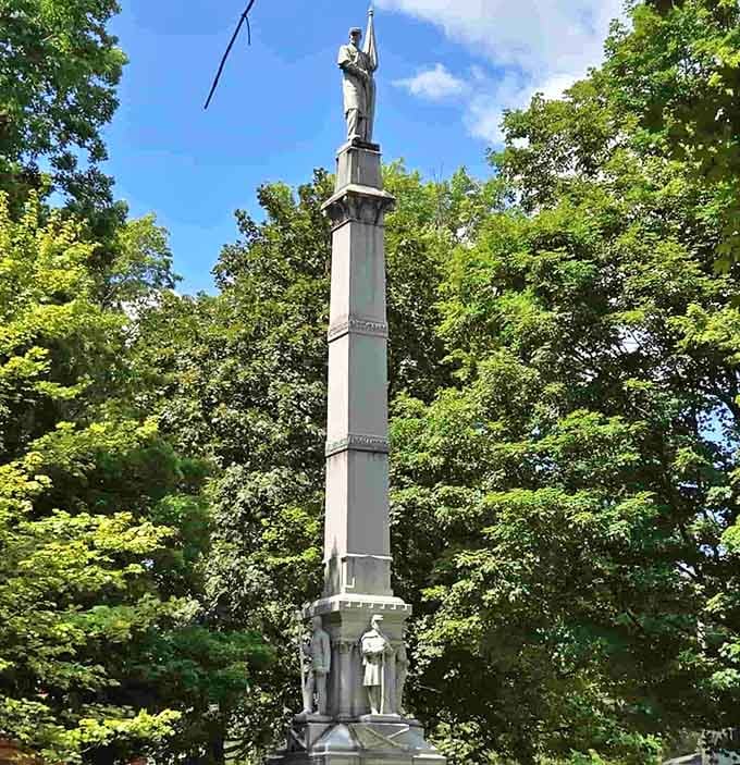 The Soldiers' and Sailors' Monument stands tall, reminding us that some things are worth looking up from our phones for.