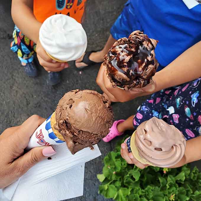 Four cones, four different choices, zero regrets, this is what summer democracy looks like in action.