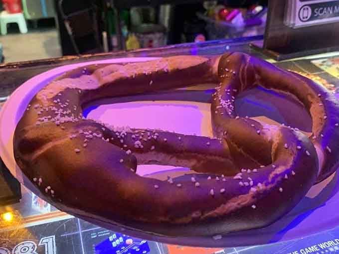 This Bavarian beauty arrives warm and salty, the perfect companion for cold beer and competitive button-mashing sessions.