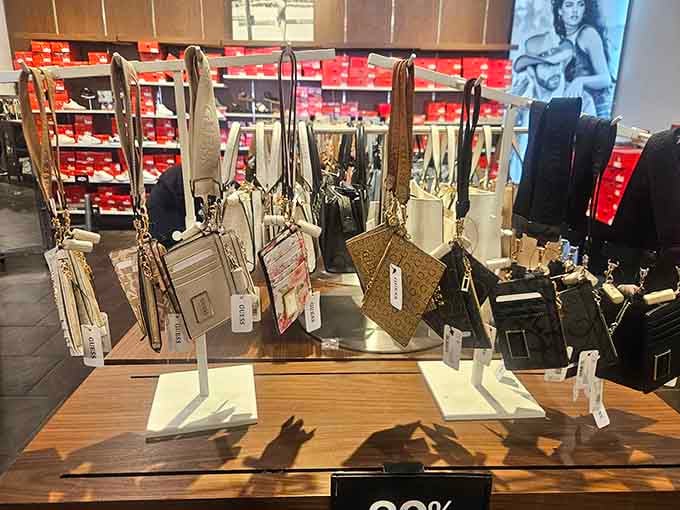 Designer handbags displayed like art pieces, proving that luxury accessories don't require a second mortgage after all.