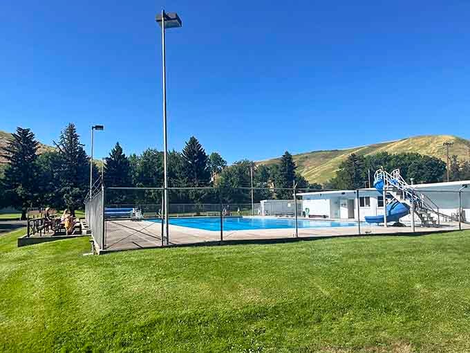 Community pools like this one offer summer fun without the country club membership fees or pretentious attitudes.