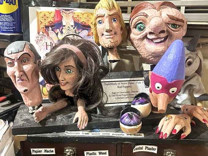 These Hunchback characters demonstrate the incredible range of materials used in professional puppet-making across different traditions.