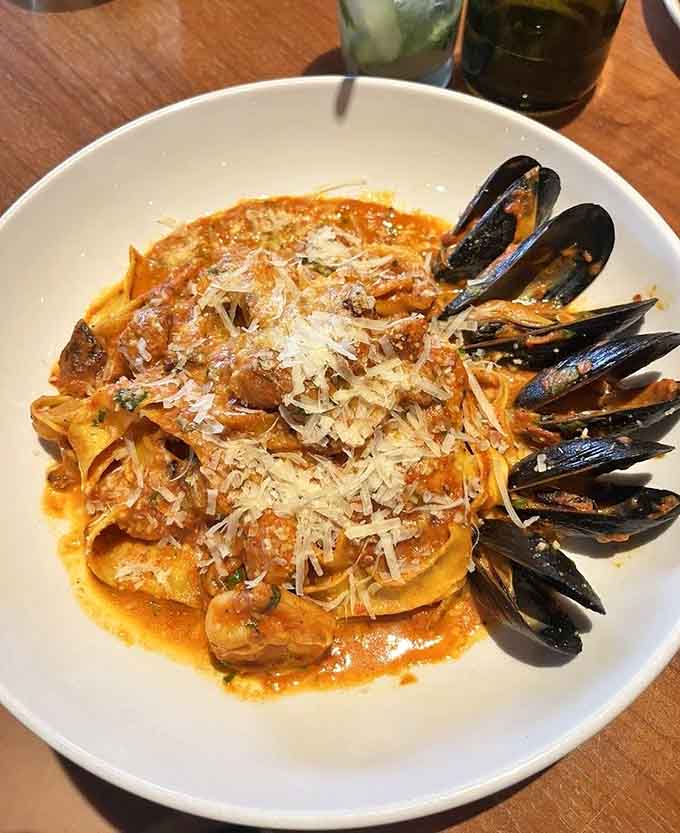 Seafood pappardelle that'll transport you straight to the Italian coast, minus the expensive plane ticket and jet lag.