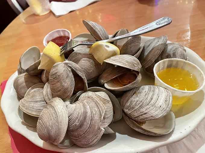 Two dozen clams ready to transport you straight to the Jersey Shore, no traffic required for this coastal escape.