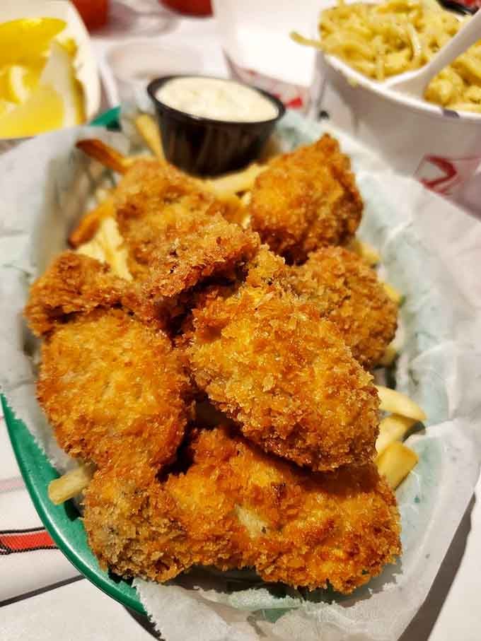 These golden-crusted oysters are so perfectly fried, they could make a landlubber reconsider their entire relationship with the ocean.