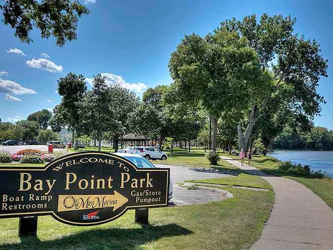 Bay Point Park welcomes visitors to riverside relaxation where the Mississippi flows and summer afternoons stretch delightfully long.