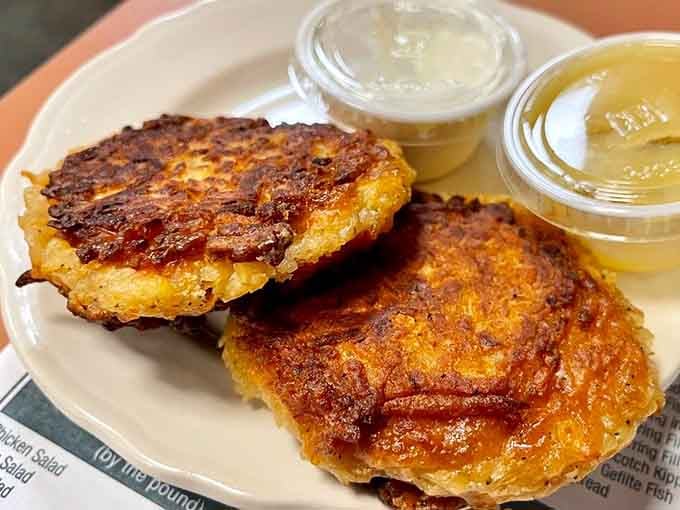 Golden, crispy potato pancakes that make you wonder why anyone bothers with hash browns when perfection exists in latke form.