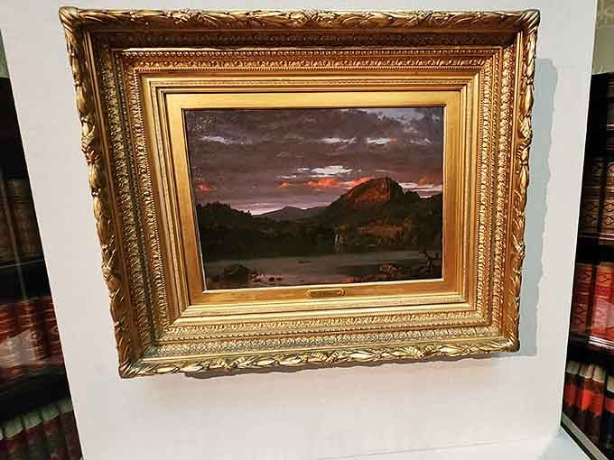 Even the paintings wear frames fancier than most people's wedding attire, and rightfully so in this space.