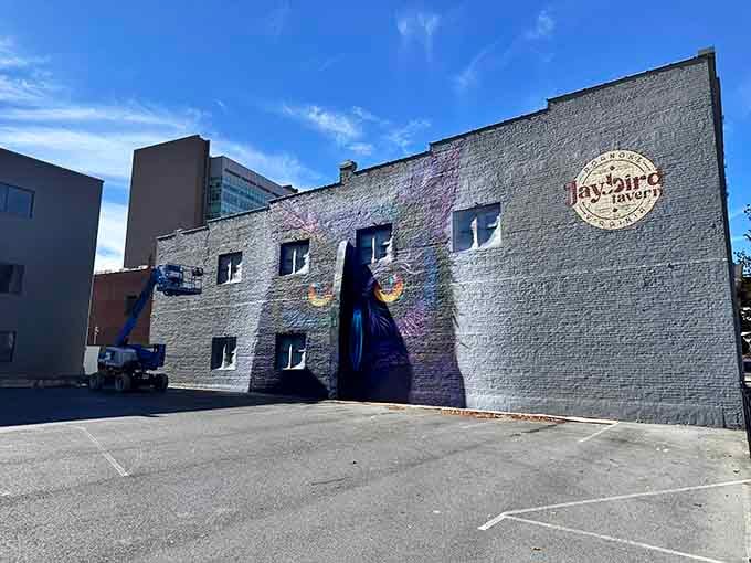 This vibrant mural adds a splash of artistic flair to Roanoke's streets, proving culture thrives here too.