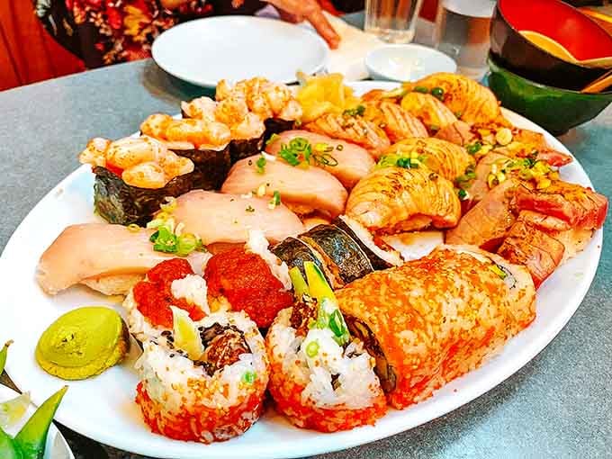 The Sushi Deluxe lives up to its name with portions so generous they redefine what deluxe actually means.