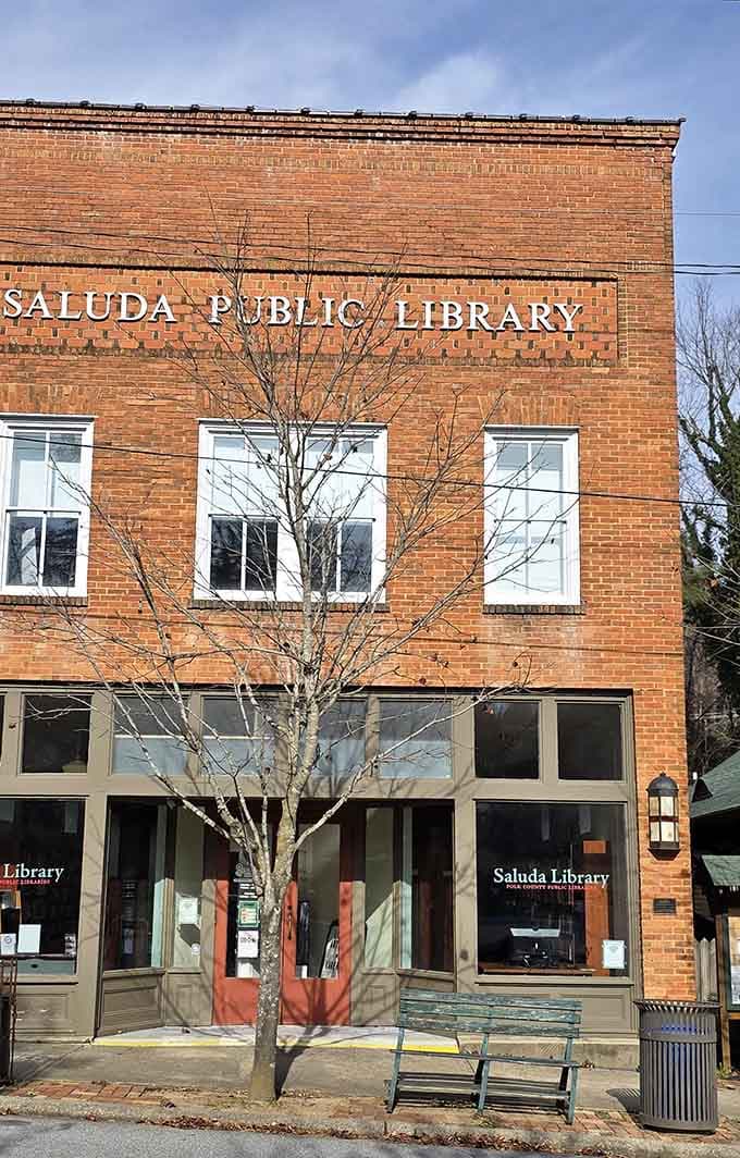The Saluda Public Library: proof that communities still value books, quiet contemplation, and actual human interaction without Wi-Fi passwords.