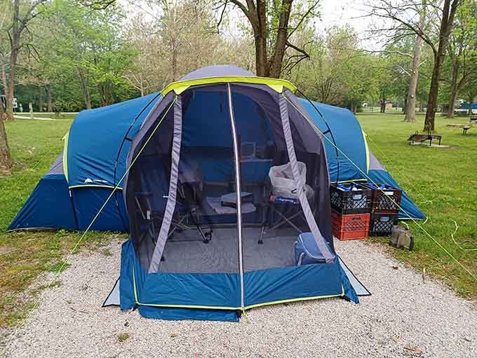 Modern camping with enough room to avoid hearing your neighbor's entire life story over their morning coffee ritual.