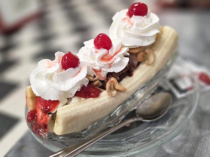 Three scoops of happiness crowned with whipped cream and cherries, because moderation is highly overrated here.
