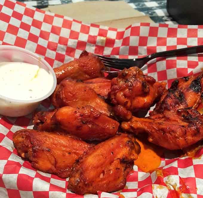 Smoked wings glazed to perfection will have you ordering seconds before finishing your first basket.