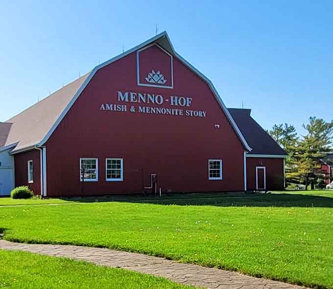 Menno-Hof's distinctive barn architecture houses centuries of history, all without requiring a single electrical outlet to tell it.