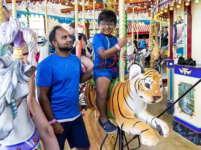Watch a kid discover that sometimes the best rides are the ones that simply go round and round.