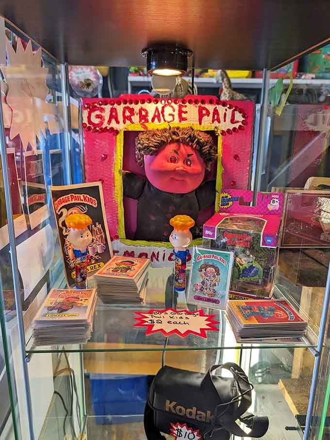 Garbage Pail Kids memorabilia proving that one generation's gross-out humor is another generation's nostalgic treasure trove.