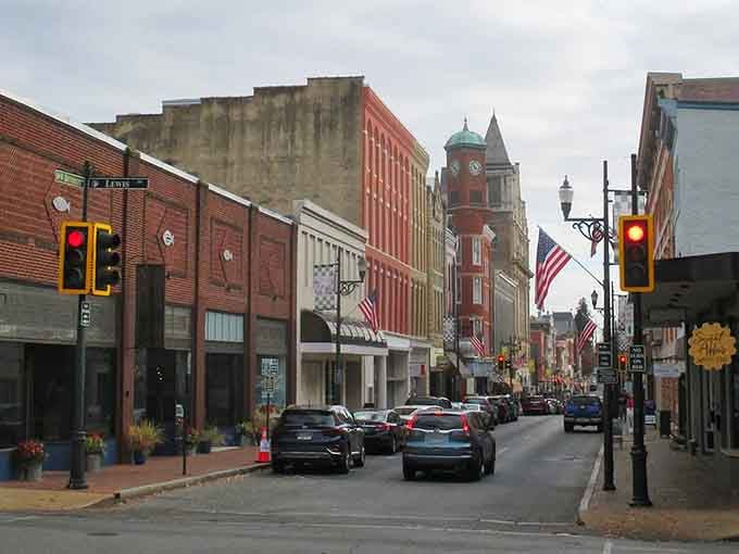 Downtown Staunton's main drag serves up more dining options per block than most cities manage in entire neighborhoods.