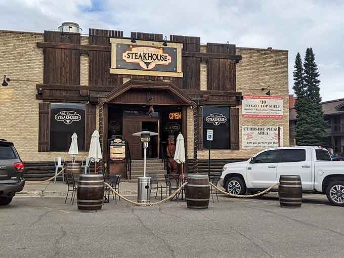 That Western facade practically demands you walk in hungry and leave telling stories about the best steak ever.