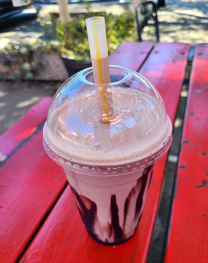 This chocolate shake is so thick your straw might need a gym membership just to get through it.