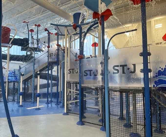 Water features and climbing structures prove that getting soaked while exercising is actually pretty genius.