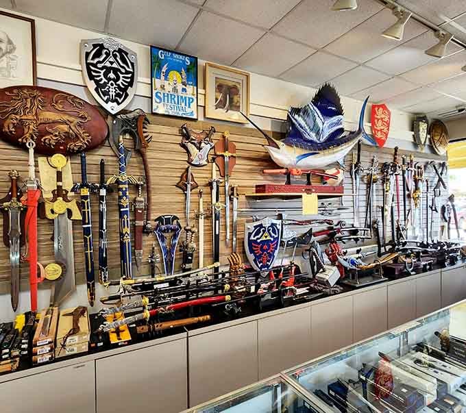 Even the katanas and collectibles get outlet treatment here, because everyone deserves affordable fantasy fulfillment, right?