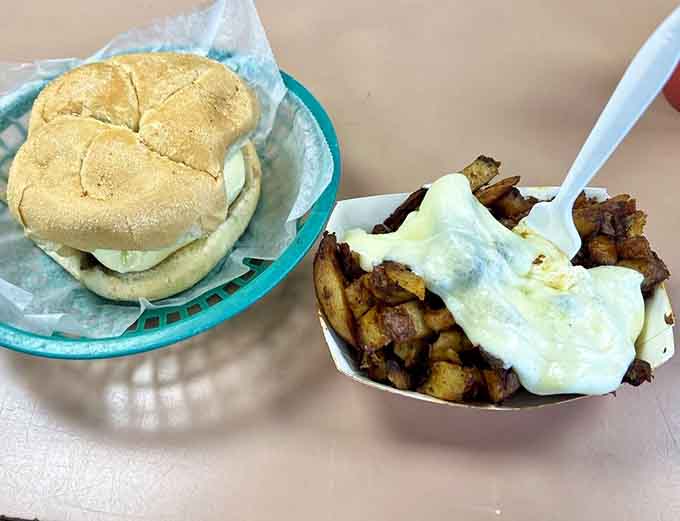 Golden home fries get the full cheese treatment, creating a side dish that might just steal the spotlight from your burger.