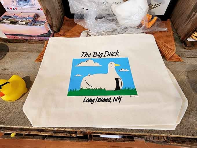 Take home a piece of roadside Americana with this charming tote bag featuring Long Island's most photogenic landmark.