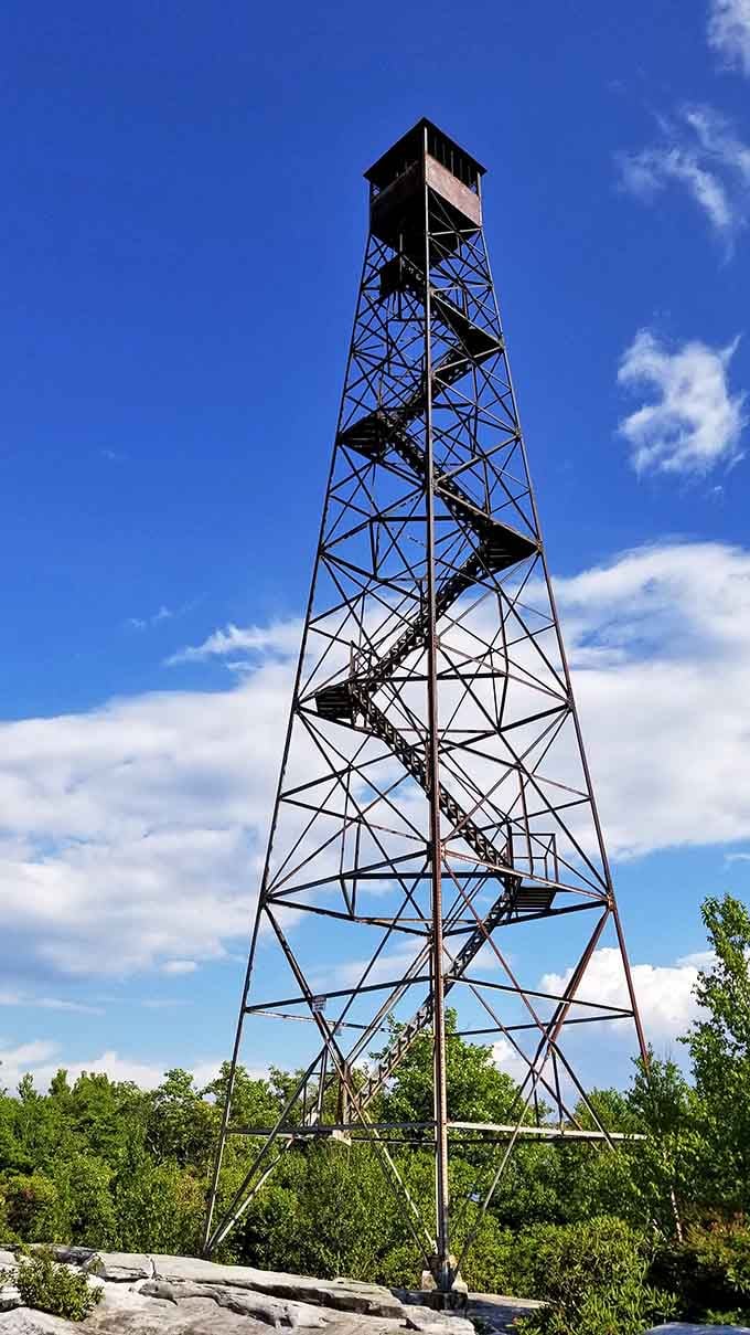 The fire tower offers panoramic views that'll make your Instagram followers seriously question their life choices.