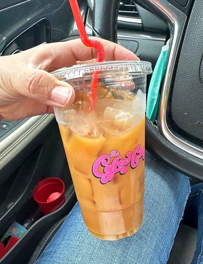This caramel hazelnut cold brew is what happens when someone actually cares about making your drive-through experience worth remembering.