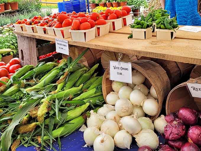 Farm-fresh produce displayed like edible jewels, reminding us that vegetables can actually look this good in real life.
