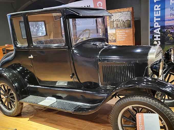 This gleaming Model T Ford represents the automobile that put America on wheels during the Roaring Twenties.