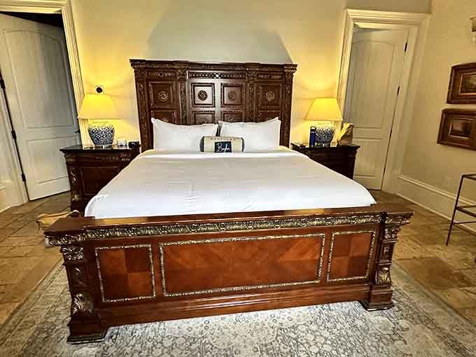 Sleep like royalty in beds so grand, you'll need a running start just to climb in properly.