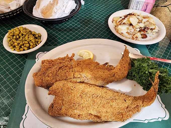 Catfish fillets breaded and fried to golden perfection—this is what happens when someone actually respects the fish.