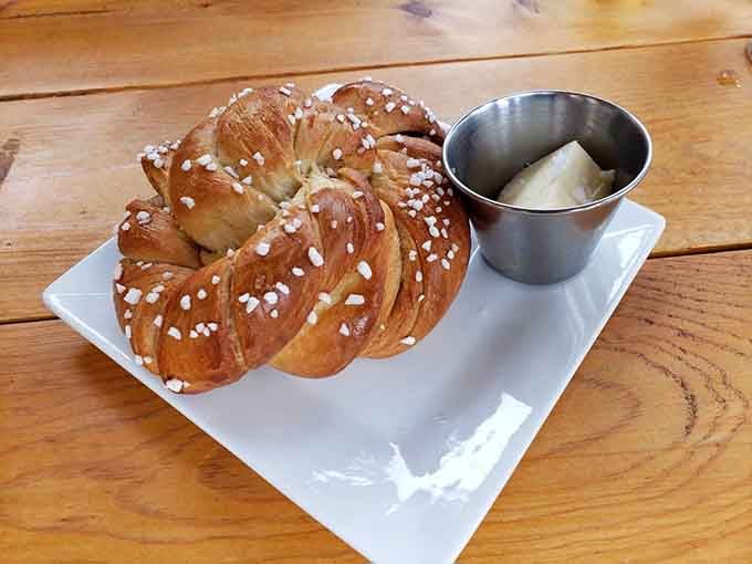That Swedish cardamom knot with pearl sugar looks like it just stepped out of a Stockholm bakery window.