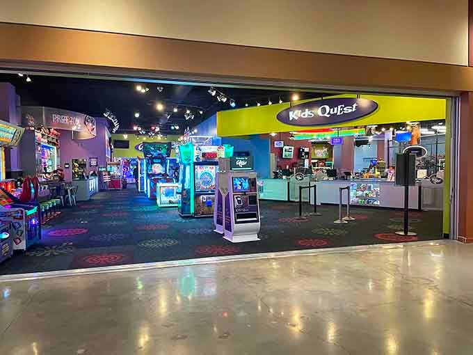 Because sometimes adults need arcade games too, especially after making tough decisions about which shoes to buy.