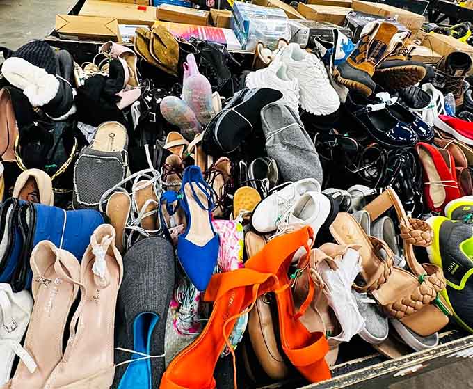 Footwear for every season and reason, from sandals to boots, all begging to go home.