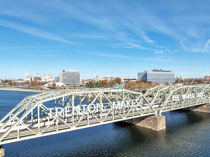 The Lower Trenton Bridge spans the Delaware, connecting you to Philly without requiring Philadelphia rent prices.