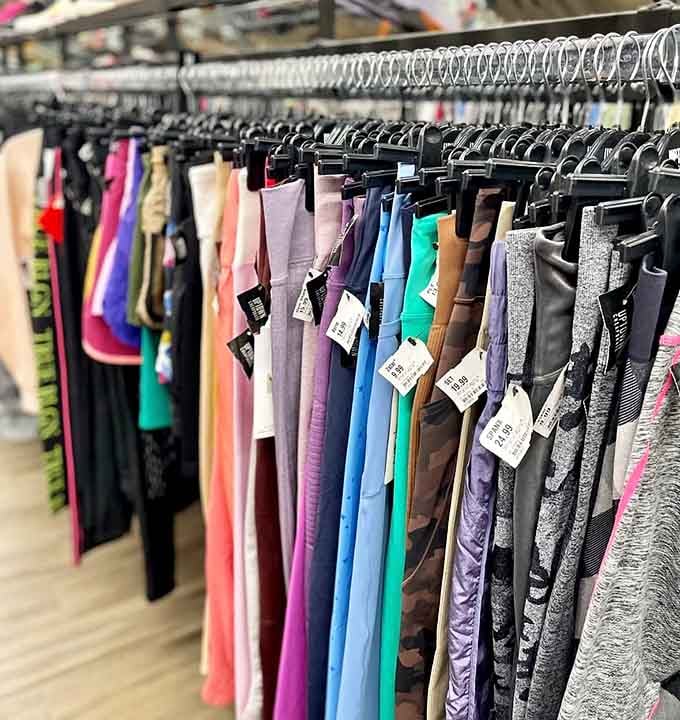 Athletic wear in every color of the rainbow, because apparently working out requires an extensive wardrobe. Who knew?
