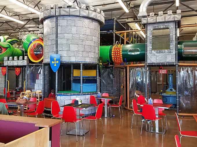 Dizzy Castle's colorful play structure turns ordinary playground time into medieval adventures, minus the actual dragons and questionable hygiene.