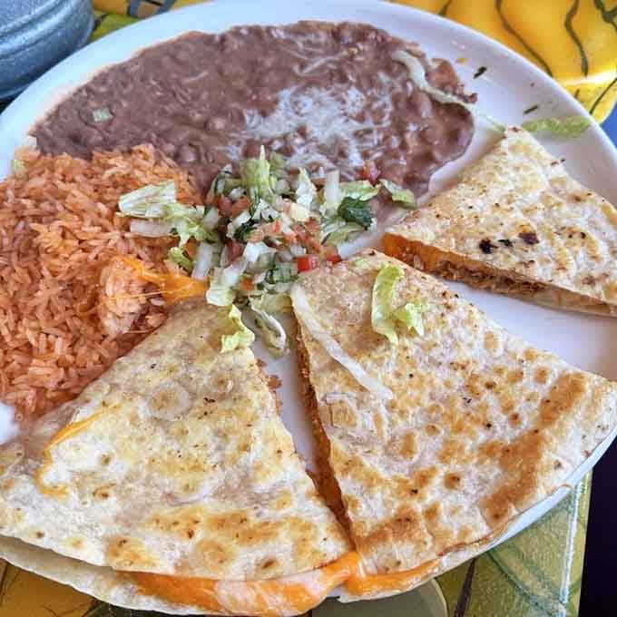 Quesadillas grilled to crispy perfection, because sometimes the simplest things in life are also the most satisfying and delicious.