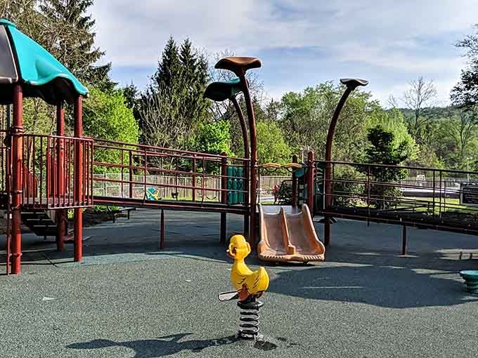 Packer Park's playground equipment waits patiently for the next generation of memory-makers to arrive.