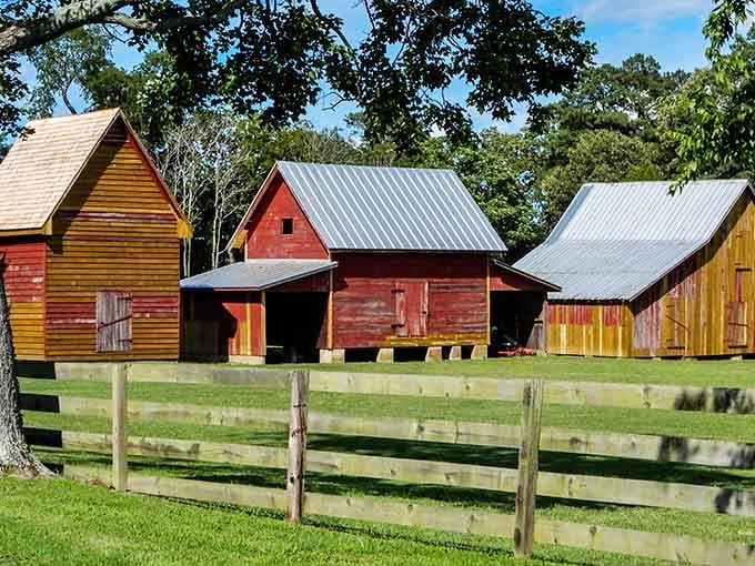 Historic farm buildings add character and charm, reminding visitors of simpler times gone by.