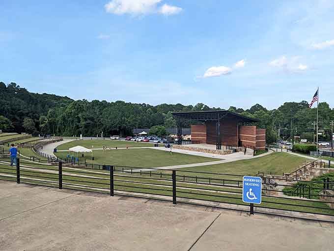 The amphitheater at Northside Hospital-Cherokee hosts concerts where lawn chairs and good music create perfect summer evenings.