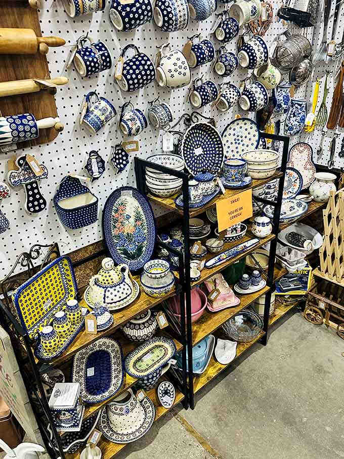 Polish pottery in classic blue patterns transforms everyday dining into something worthy of your fanciest Sunday dinner spread.